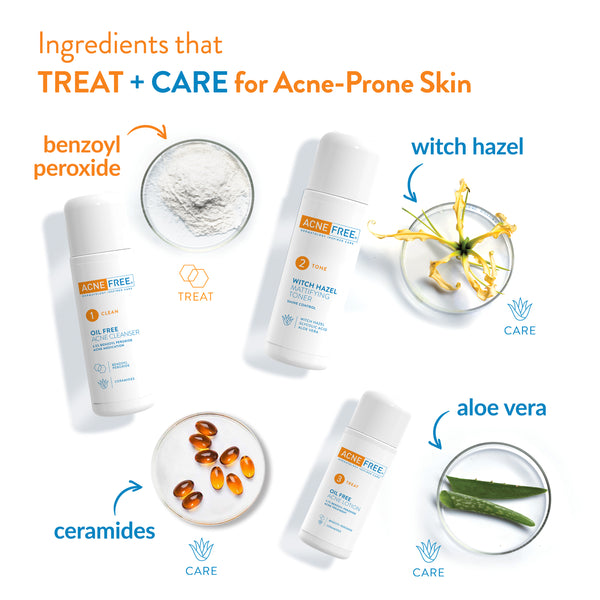 AcneFree Oil Free 24 HR Acne Clearing System 3PC Kit - AcneFree ...
