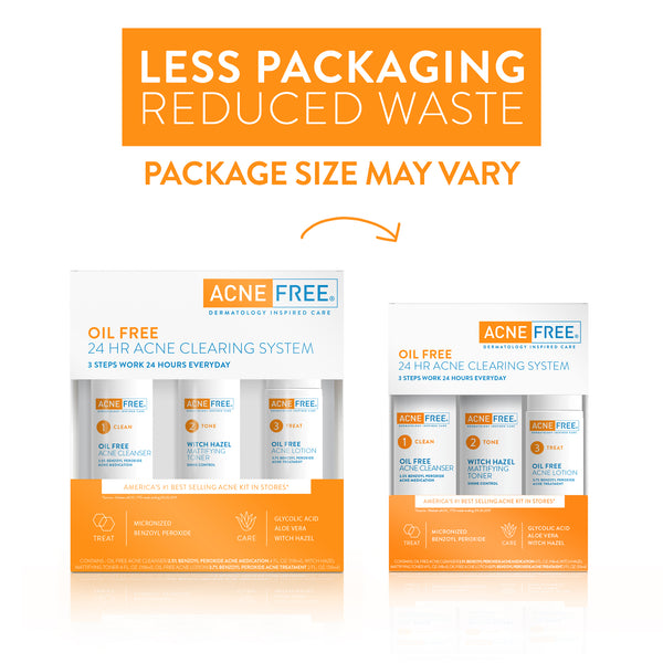 AcneFree Oil Free 24 HR Acne Clearing System 3PC Kit - AcneFree ...